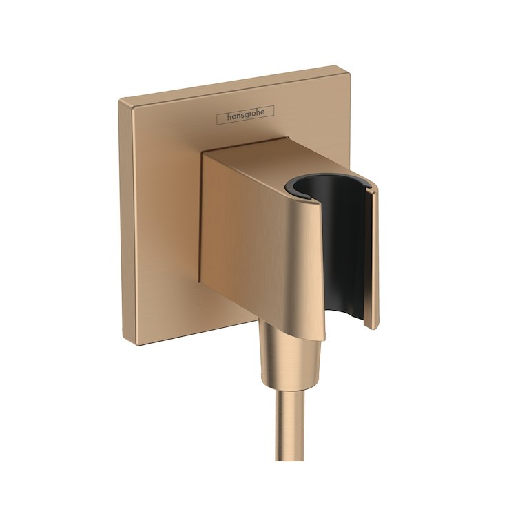 Hansgrohe FixFit E Square Brushed Bronze priključak za crevo ručnog tuša sa držačem za ručni tuš sa nepovratnim ventilom 26889140ID: EK000689998