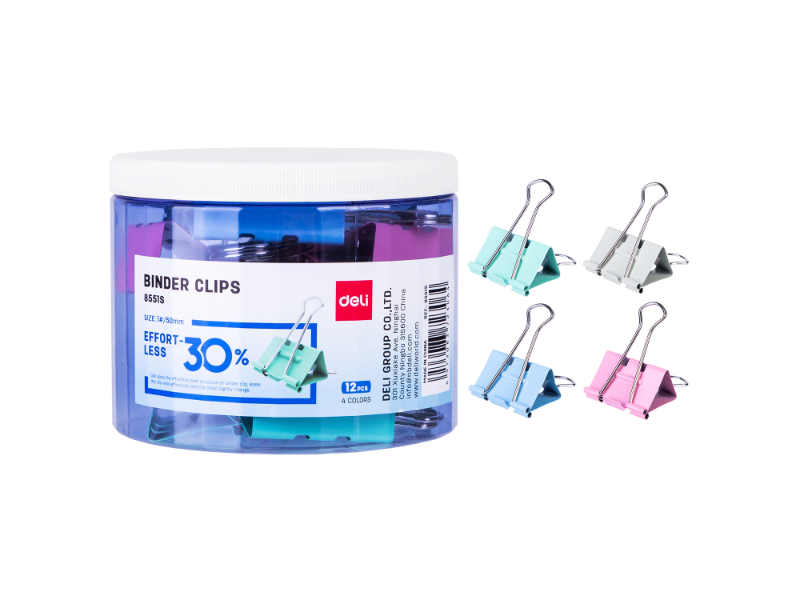 DELI ŠTIPALJKE ZA PAPIR 50x0,4mm U BOJI 1/12 E8551SID EK000704708