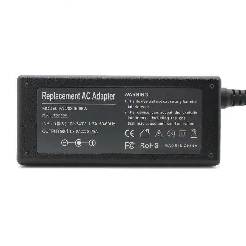 Punjač za laptop Lenovo 20V, 65W, 3.25A, 4.0x1.7mm, Ugao 90°, Crni