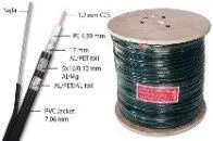 Koaksijalni kabl RG6 Tri-Shiled + sajla, Crni