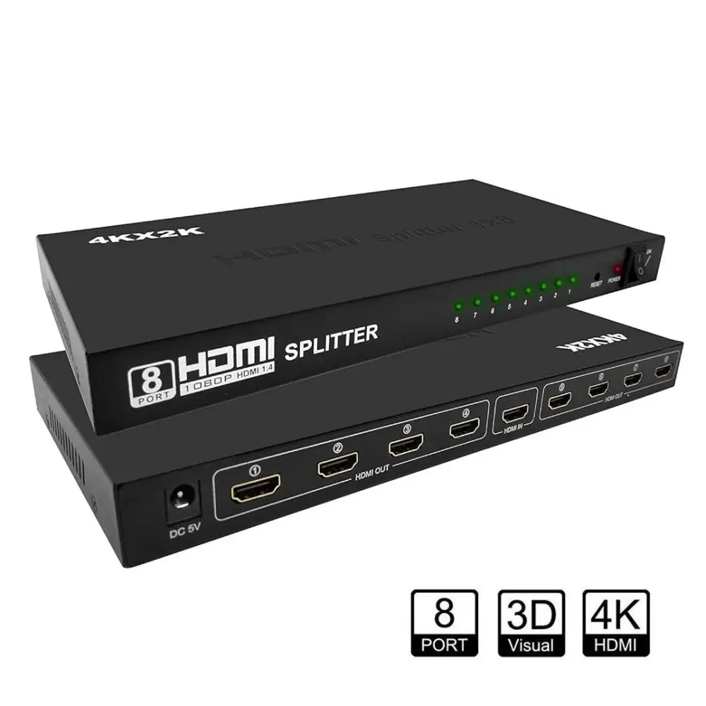 JWD HDMI Prekidač sa 8 ulaza H8, Crni