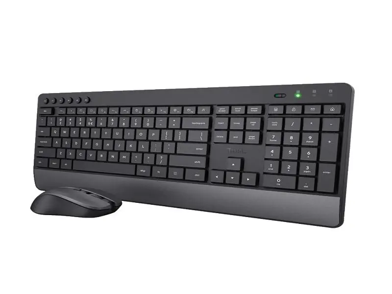Trust Bežična tastatura sa mišem Trezo, Tiha, US, Crna