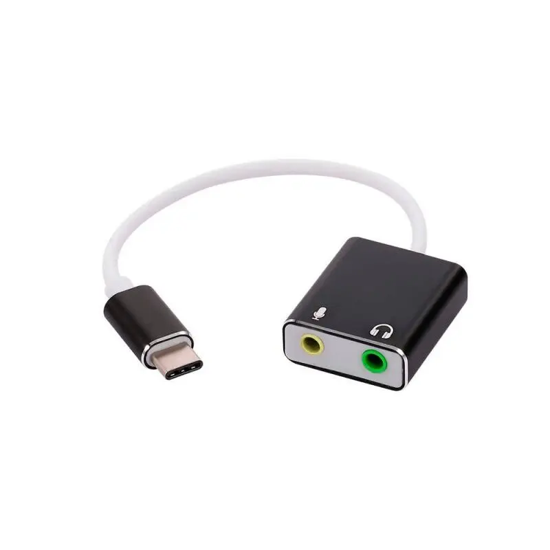 JWD USB Type C, 2.0 sa zvučnom kartom, TC35, Crno-beli