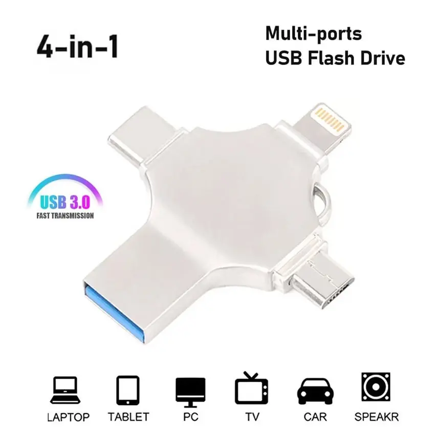USB flash memorija Pen Drive, 4u1, 64GB, Srebrna boja