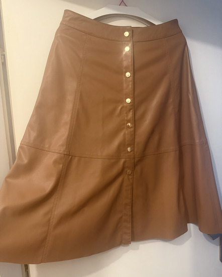 Zara midi suknja od eko kože