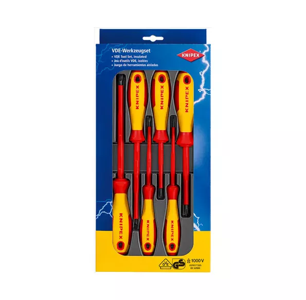 Alat Knipex 6-delni set izolovanih odvijača; ravni 0,5-1,2mm; PH1/PH2 (00 20 12 V01)