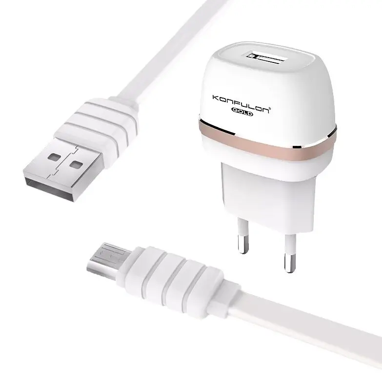 Konfulon Kućni punjač C25+S02 5V 1A sa micro USB kablom, Beli