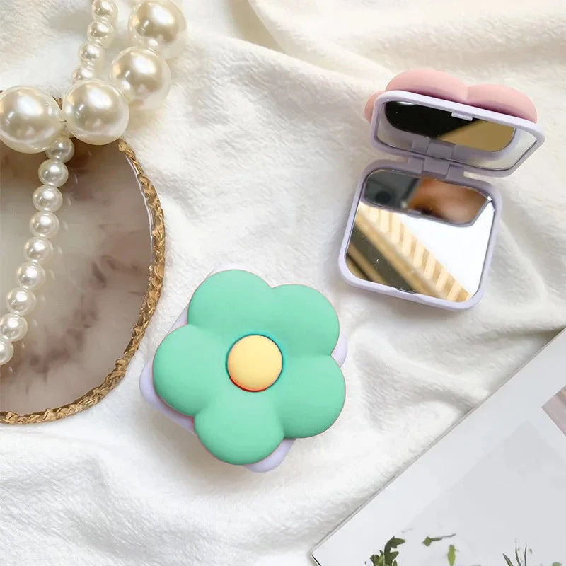 PopSocket Flower with mirror zeleni