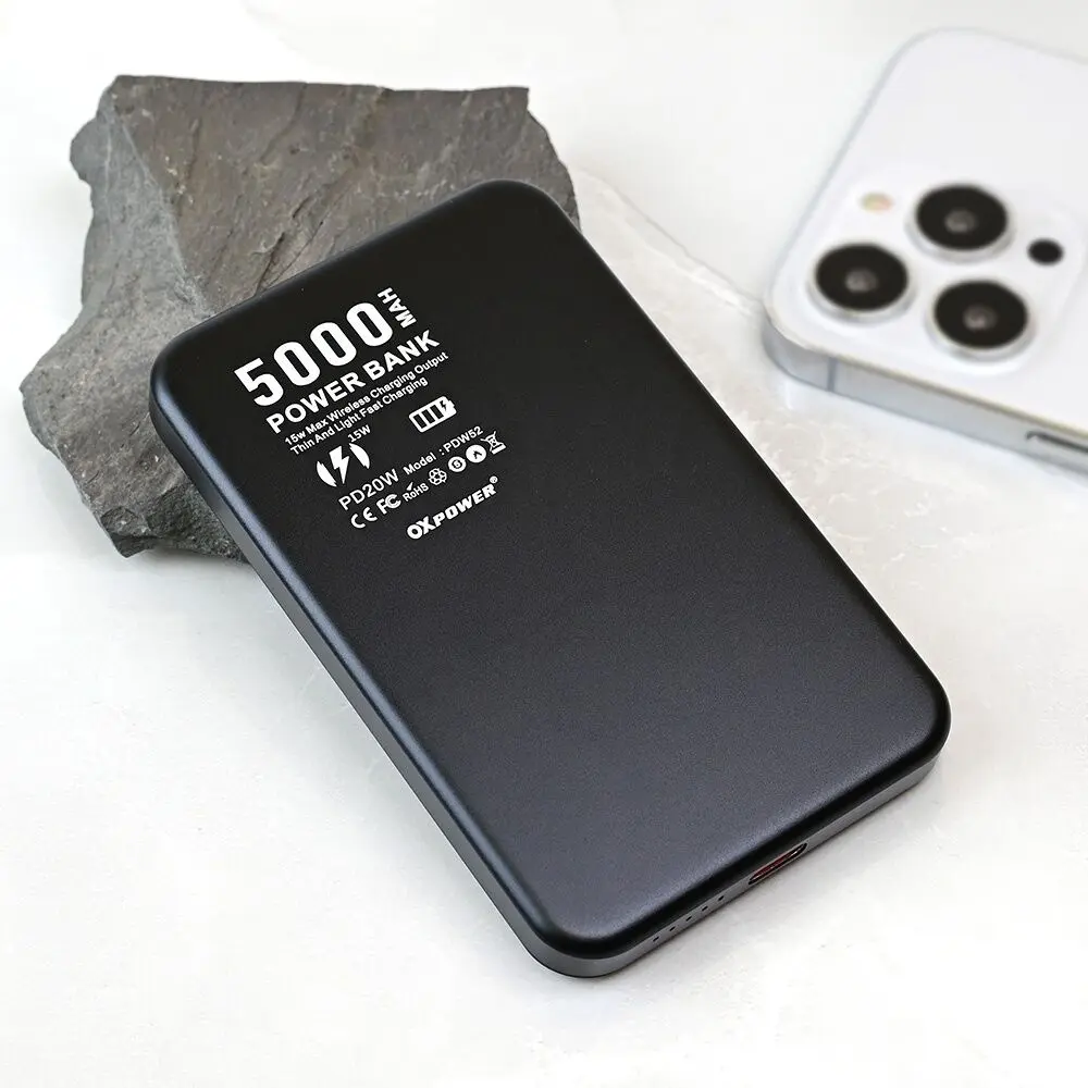 Oxpower Prenosiva baterija Magsafe, PD W52 5000mAh, Crna