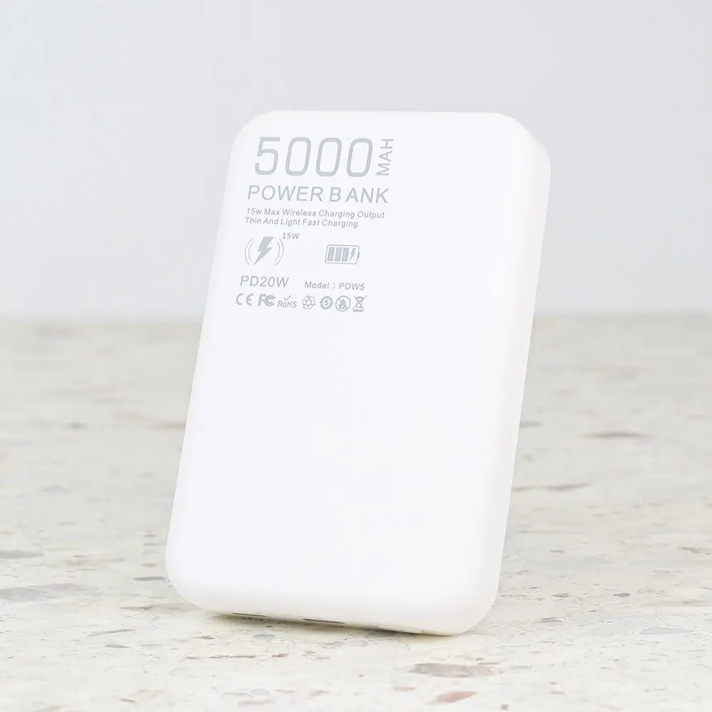 Oxpower Prenosiva baterija Magsafe, PD W5 5000mAh, Bela