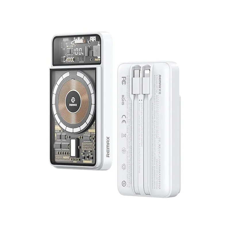 Remax Prenosiva baterija Phantom Series, RPP-580, PD 20W+QC 22.5W, 10000mAh, Bela