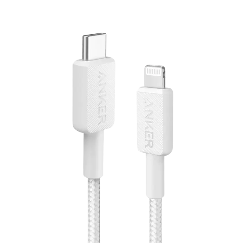 Anker 322 USB-C / Lightning Kabal, 3ft, Beli