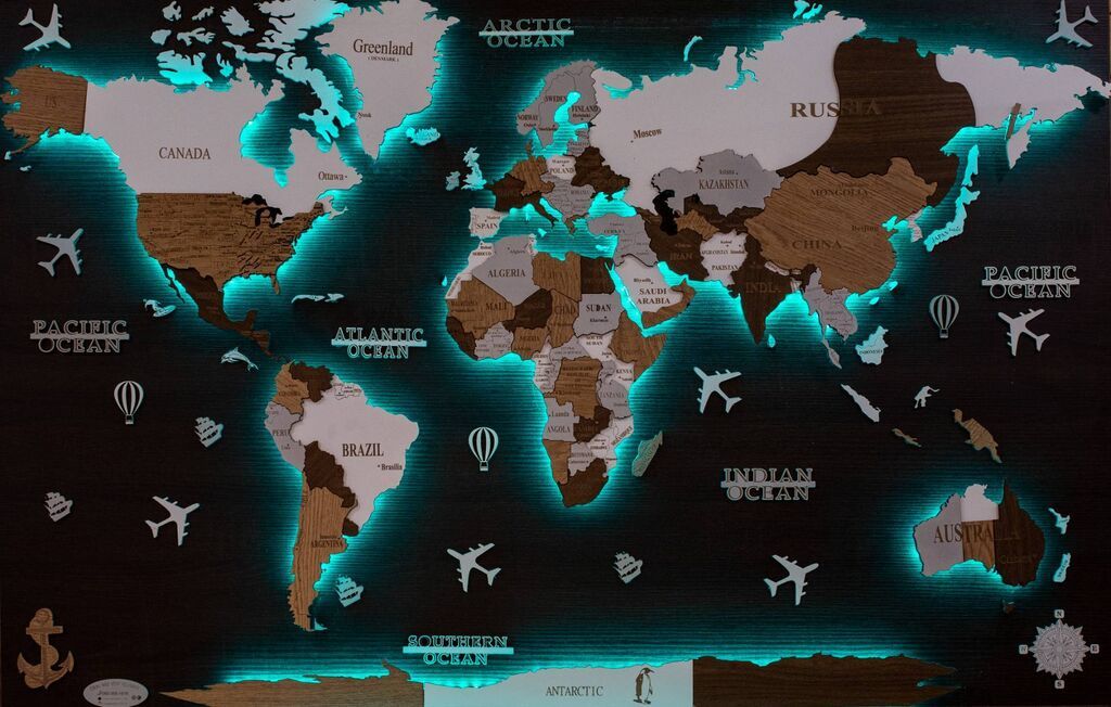 LED mapa sveta Istražite lepotu ukrasne mape sveta izrađene od