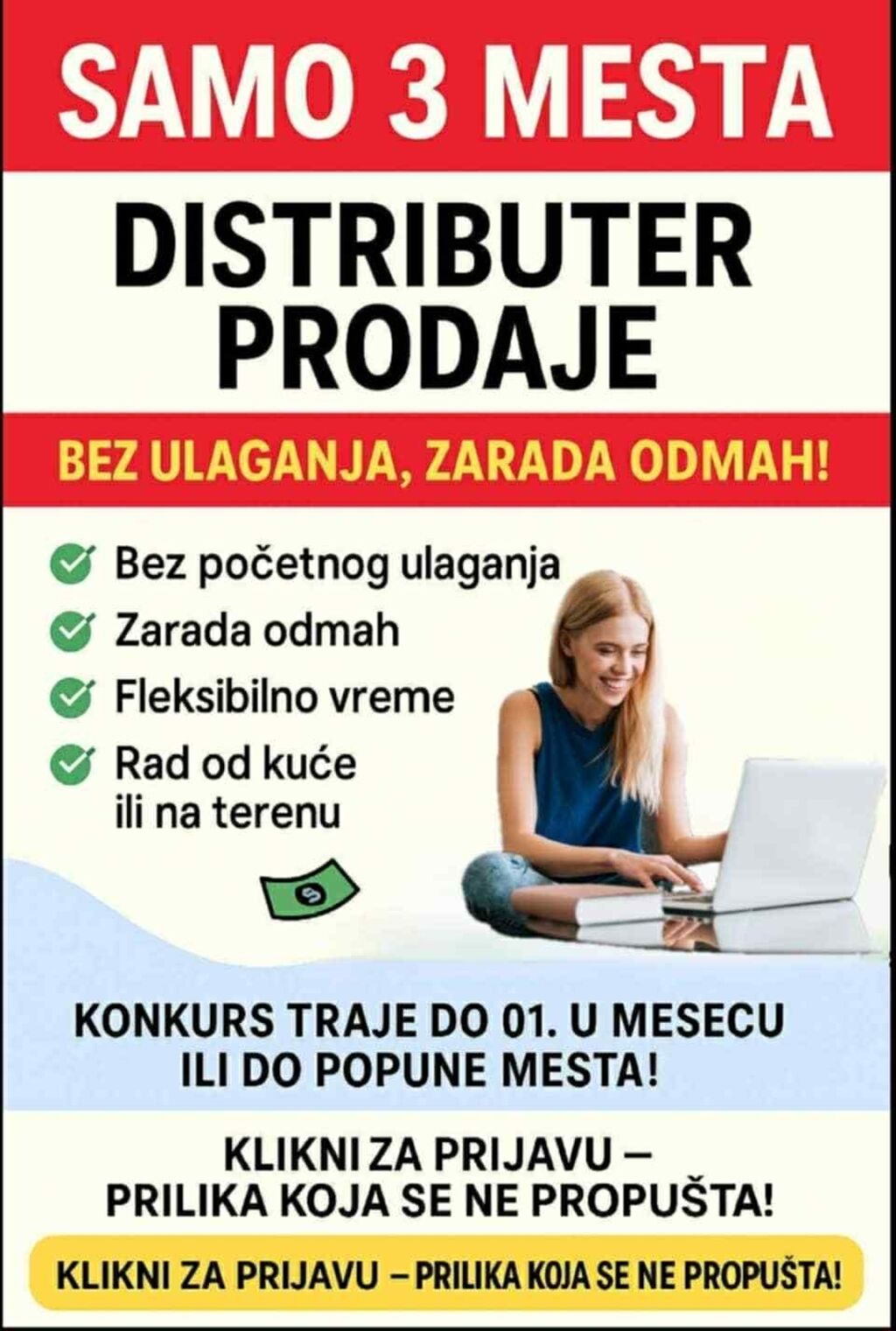 Predstavnik prodaje. Bez iskustva. Flexibilno radno vreme