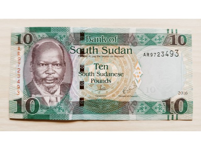 Juzni Sudan 10 funti. Unc, 2016 godina