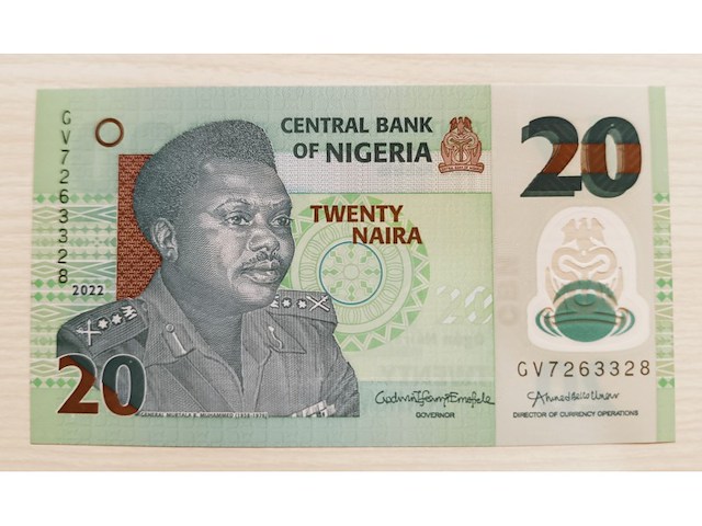 Nigeria 20 naira. Unc, 2022 godina