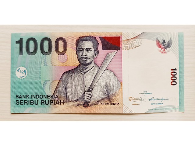 Indonezija 1000 rupiah . Unc, 2013 godina