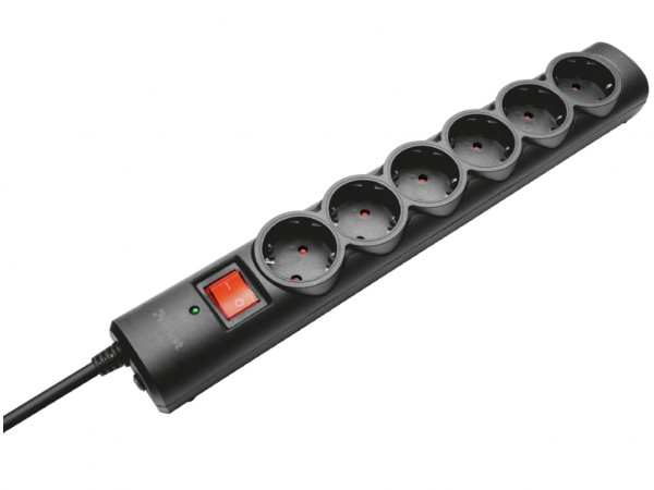 Strujni kabel TRUST Surge Protector 6 mesta1.8mcrna