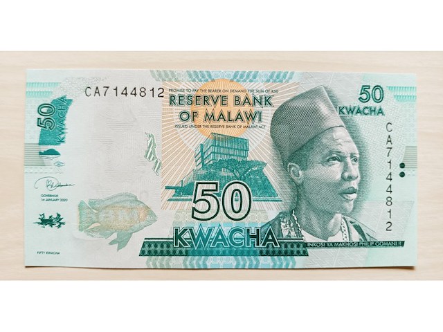 Malawi 50 kwacha. Unc, 2020 godina
