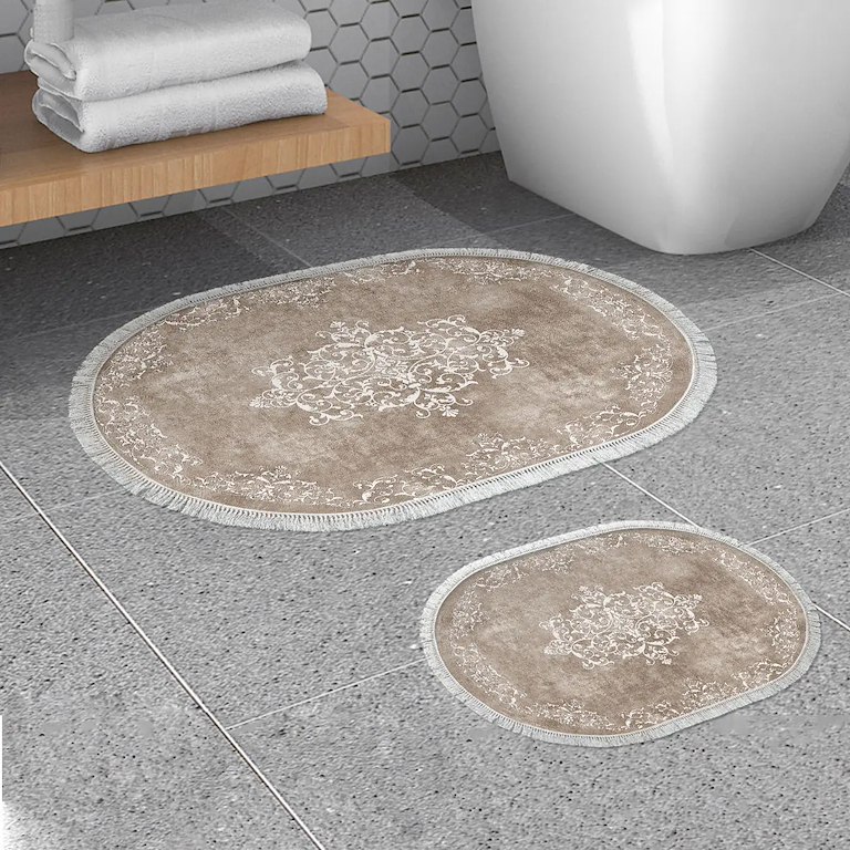 L'essentiel Maison Set 2 prostirke za kupatilo Bež-Beli