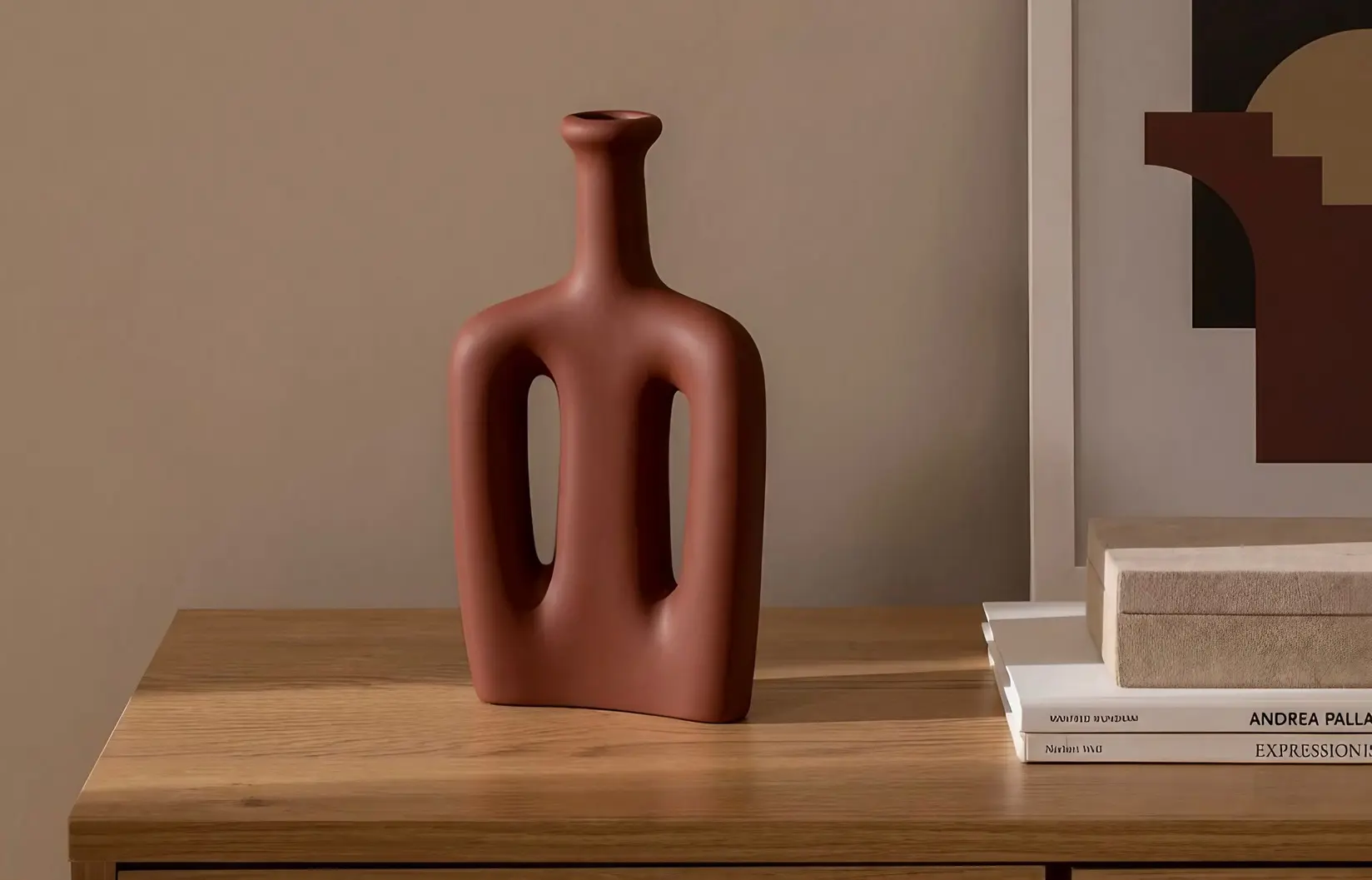 Aberto Design Vaza CY0122, 15x5x27 cm, Bordo