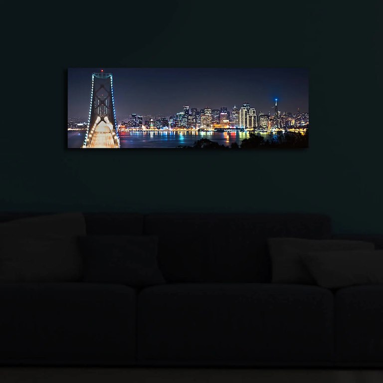 Wallity Slika na platnu sa LED osvetljenjem 30x90cm