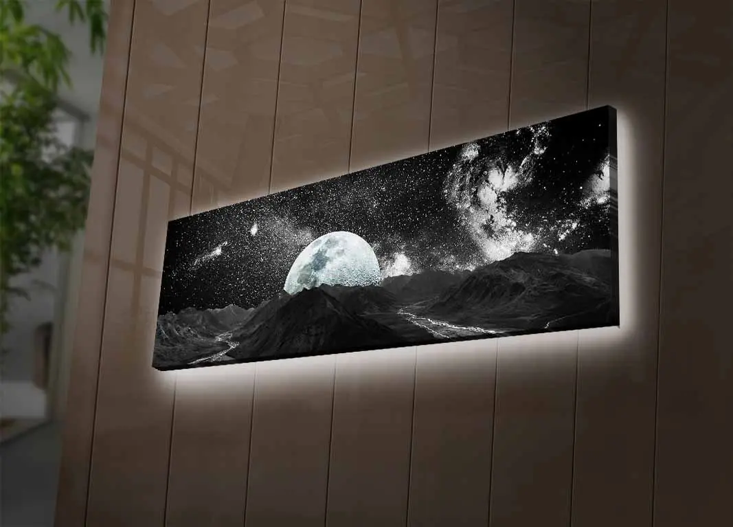 Wallity Slika na platnu sa LED osvetljenjem 30x90cm