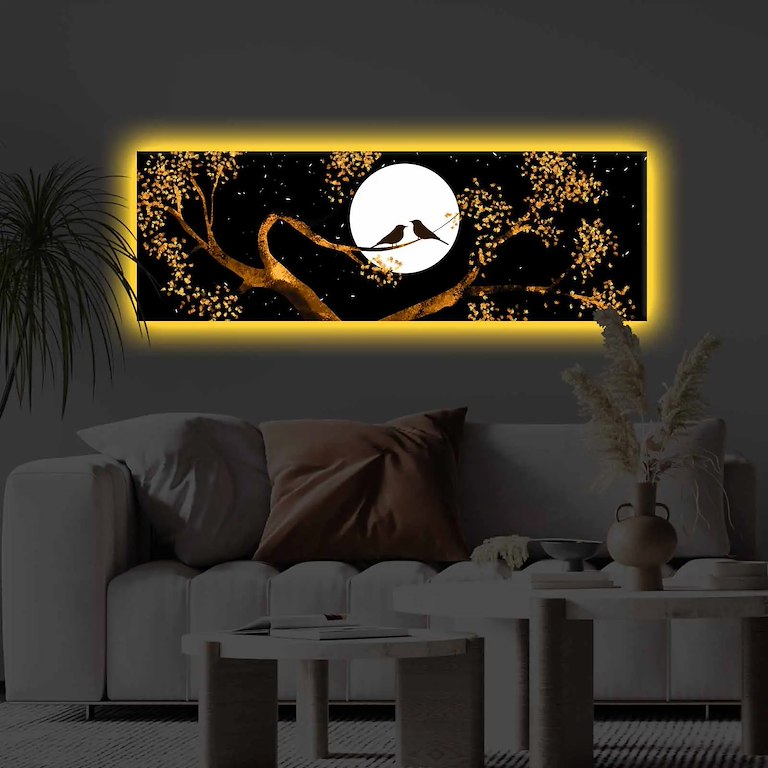 Wallity Slika na platnu sa LED osvetljenjem 30x90cm