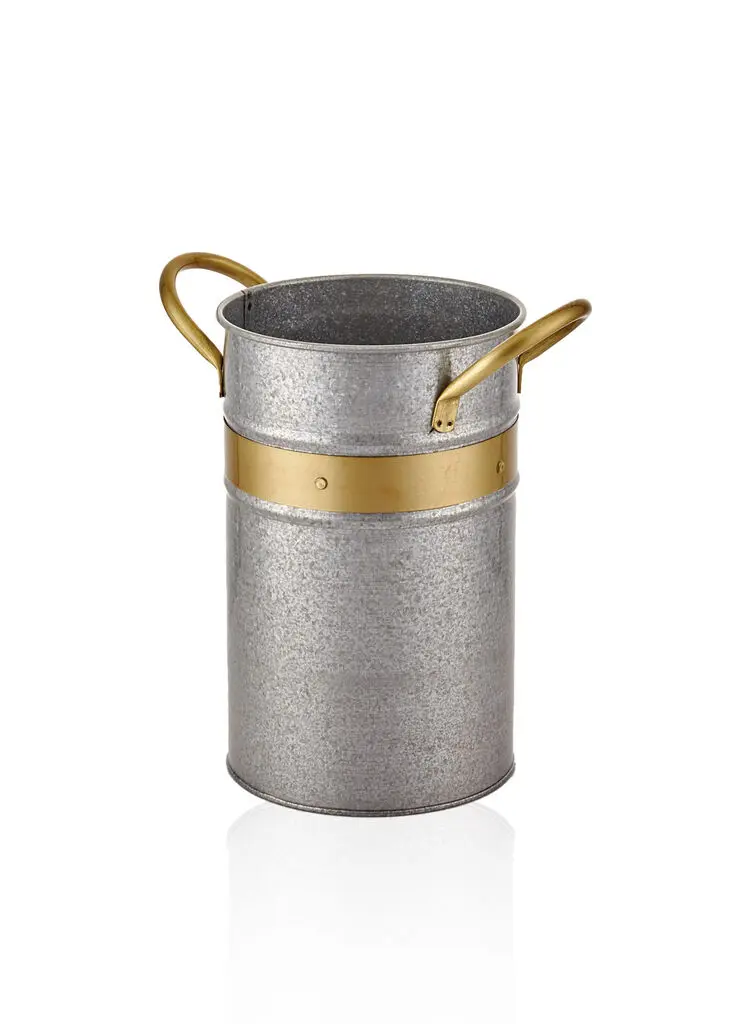 Aberto Design Dekorativna saksija GLN0038, 27 x 22 cm, Siva