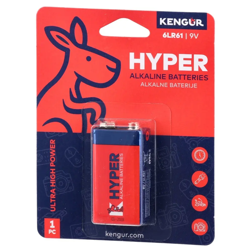 Kengur Alkalna baterija Hyper, 6LR61, 9V