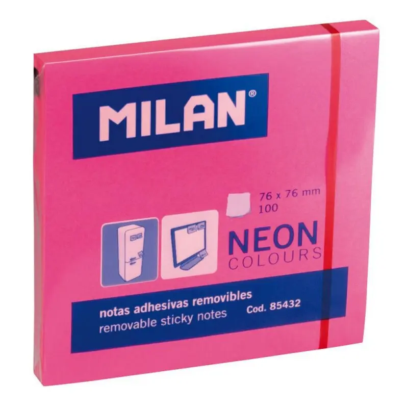 Milan Factis Samolepljivi blokčić Pink, 76x76mm, 100 listova