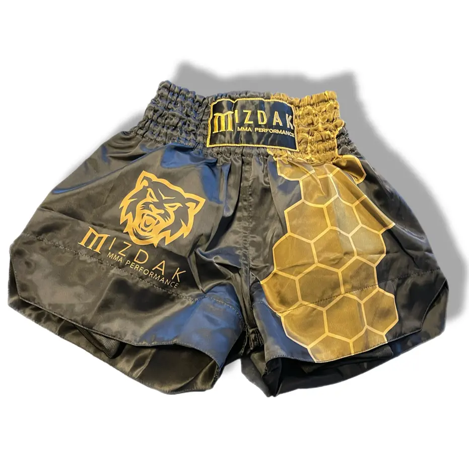 MIZDAK mma performance Šorc Muay Thai, Crno-zlatni