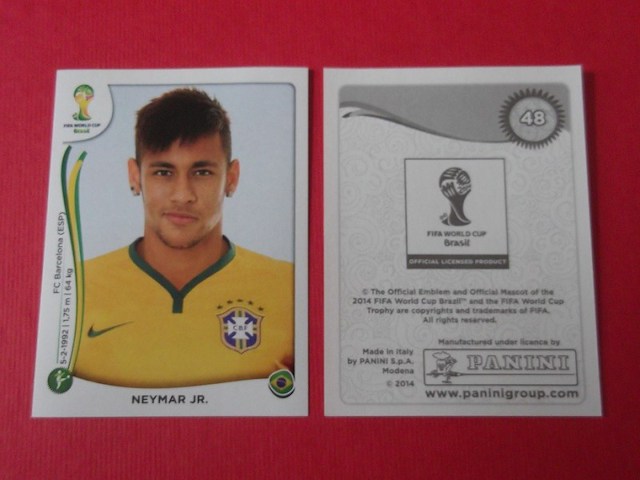 Panini BRASIL Brazil 2014 sličica broj 048 Neymar