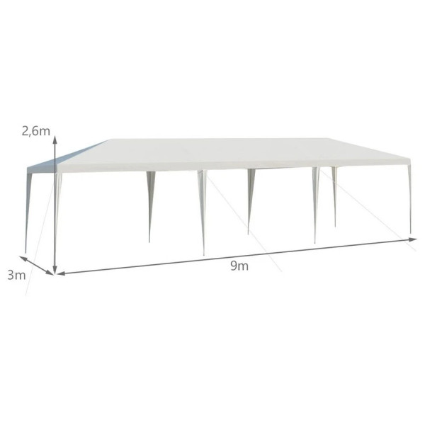 Paviljon za zabave 9x3m bez stranica Beli ( 1682 )