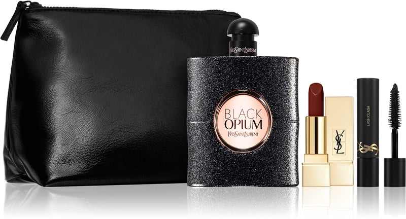YSL - Black Opium edp 90ml + ruž + maskara + neseser / LADY / SET