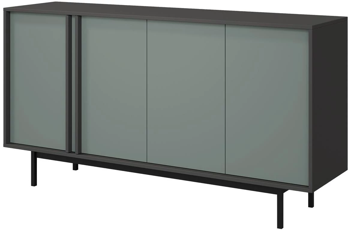 Alsy 6 komoda 163x43x87 siva/aloe zelena