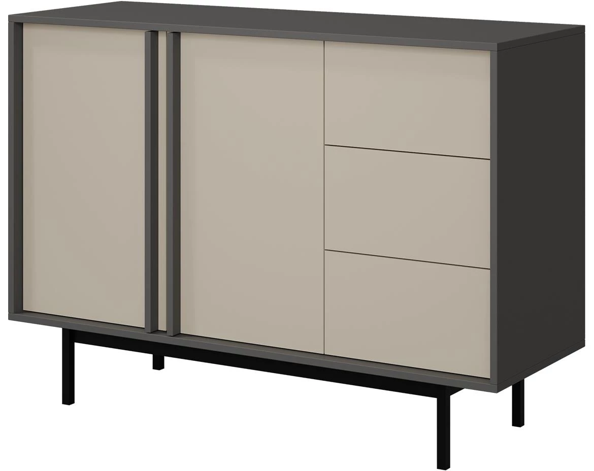 Alsy 7 komoda 123x43x87 siva/bež