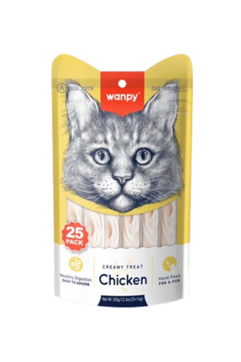 Wanpy Creamy Lickable Treats piletina - poslastica za macke 25x14g