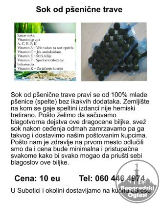 Sok od psenične trave-zspelte