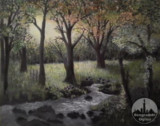 POVOLJNO PRODAJEM SLIKE-ULJA NA PLATNU : SUMA 50x40 cm