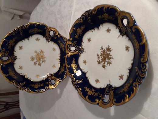 Wallendorf porcelanska činija - kobalt sa pozlatom