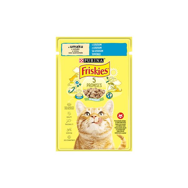 FRISKIES Vlažna hrana za mačke u sosu sa lososom 85g