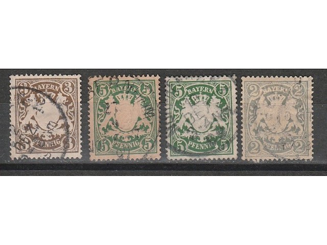 Bavaria, Bayern - 1890 - Coat of Arms