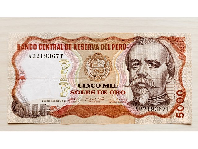 Peru 5000 soles. 1981 godina