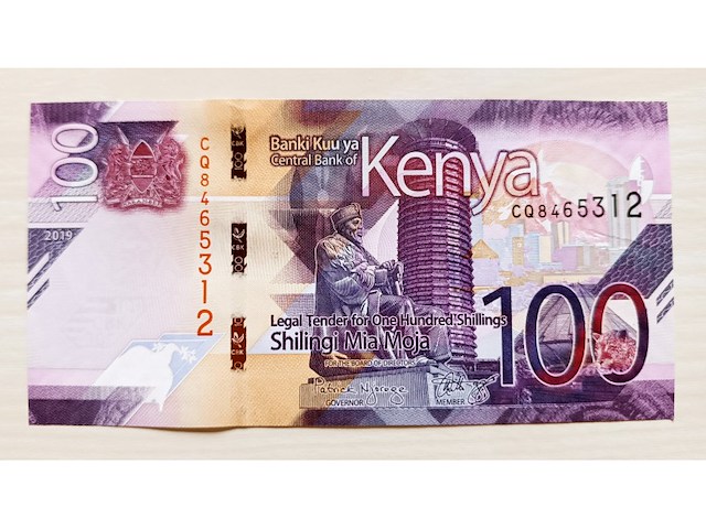 Kenia 100 shilings. Unc, 2019 godina