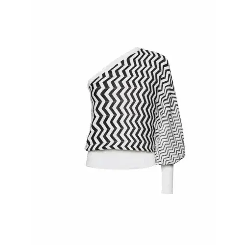 Missoni Ženska majica DS22SN0LBK011L-S90OE, Belo-Crna