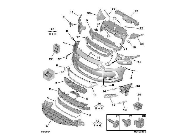 Citroen DS5 Okvir Maglenke Prednjeg Branika Levo 11-15