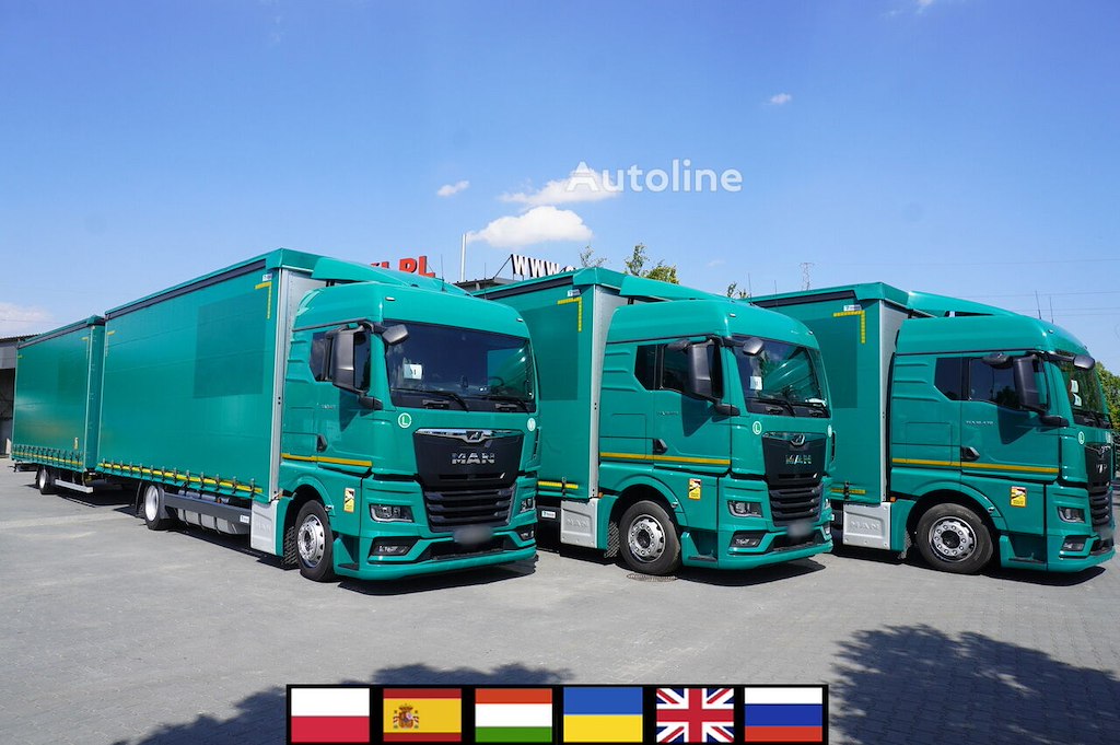 MAN TGX 18.470 / Trailer 19 EPAL / Curtainsider 19 EPAL / 2022 / Ret kamion sa klizna zavesa cerada + prikolica