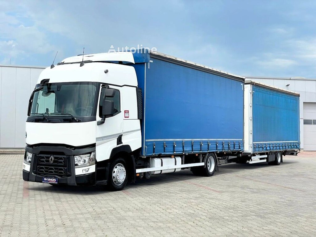 Renault T HIGH 460 / ZESTAW TANDEM / 7,70 M + 7,70 M / SALON PL kamion sa klizna zavesa cerada + prikolica sa kliznom ceradom