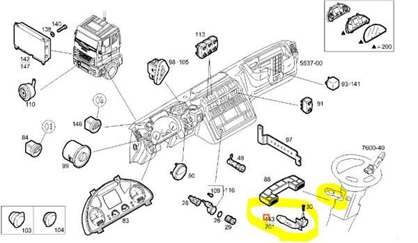 645137 prekidač pod volanom za IVECO Stralis kamiona